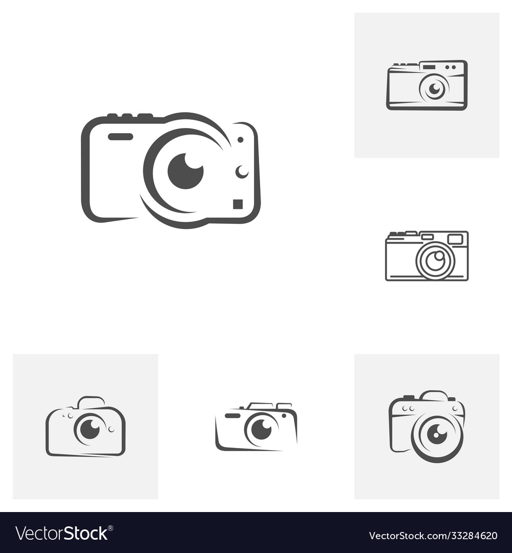 Set camera logo design template Royalty Free Vector Image