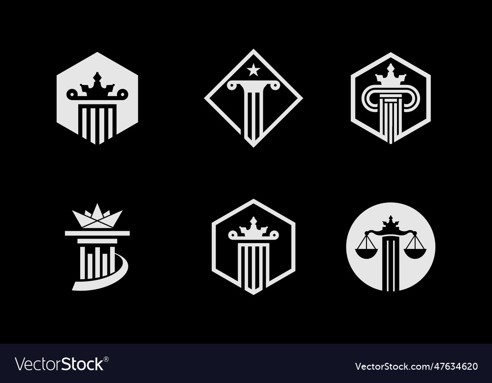 Set of lawyer logo with creative shape design Vector Image Set of lawyer logo with creative shape design Vector Image
