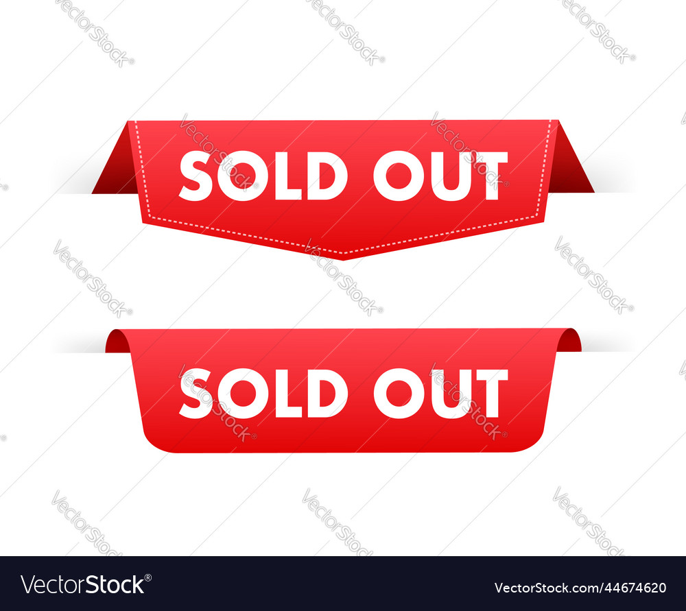 Sold out label badge shop now stock Royalty Free Vector