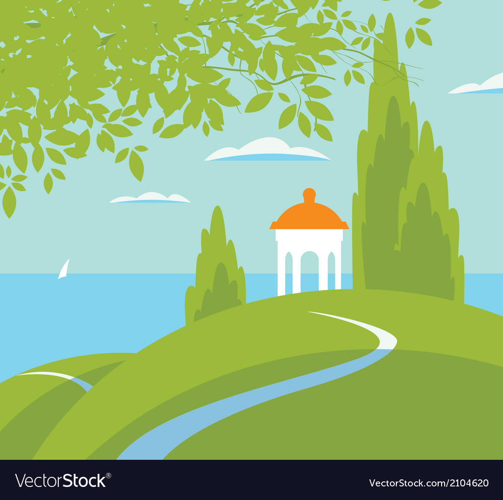 Spring landscape Royalty Free Vector Image - VectorStock