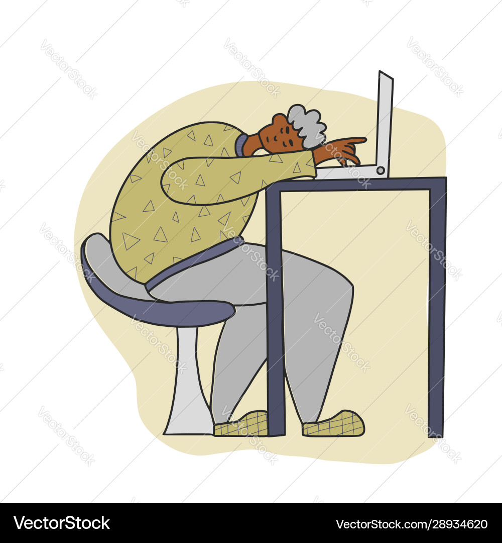 Tired person sitting and sleeping design Vector Image