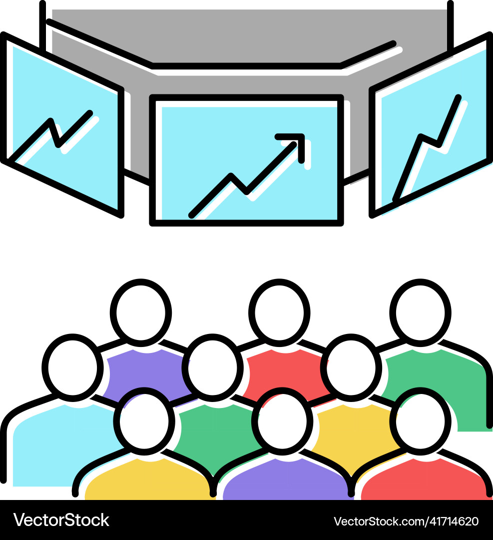 Trading on stock exchange color icon Royalty Free Vector