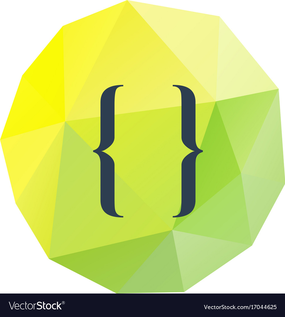 Brackets on low poly background coding sign Vector Image