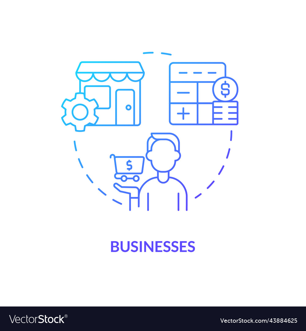 Businesses blue gradient concept icon Royalty Free Vector