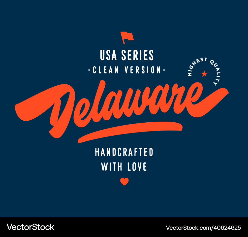 Delaware usa state lettering design Royalty Free Vector