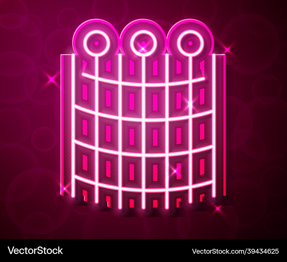 Glowing neon line fishing net pattern icon Vector Image