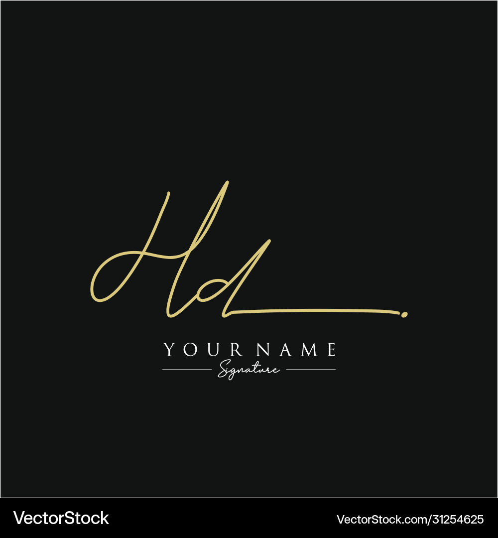 Letter hd signature logo template Royalty Free Vector Image