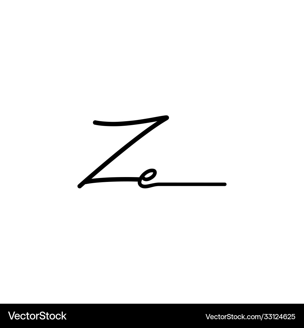 Letter ze signature logo template Royalty Free Vector Image