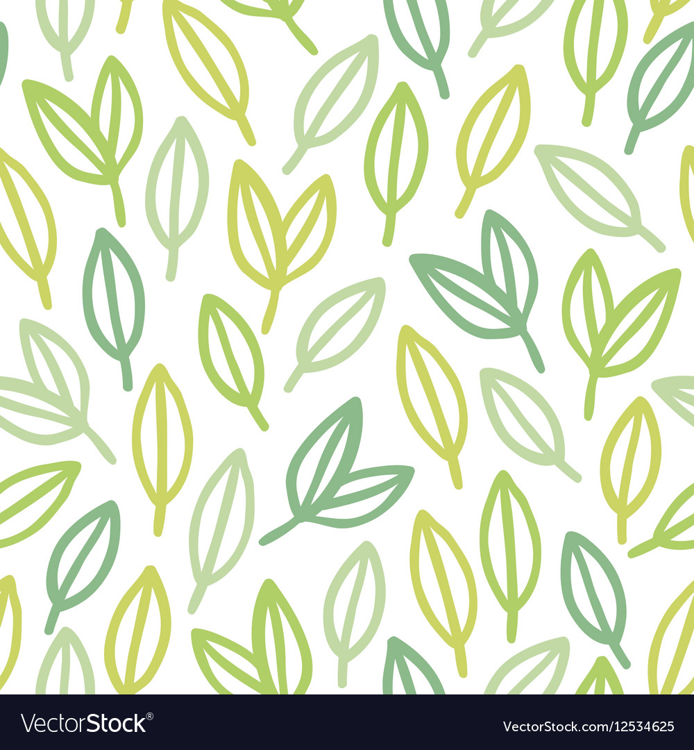 Line art leaf pattern Royalty Free Vector Image
