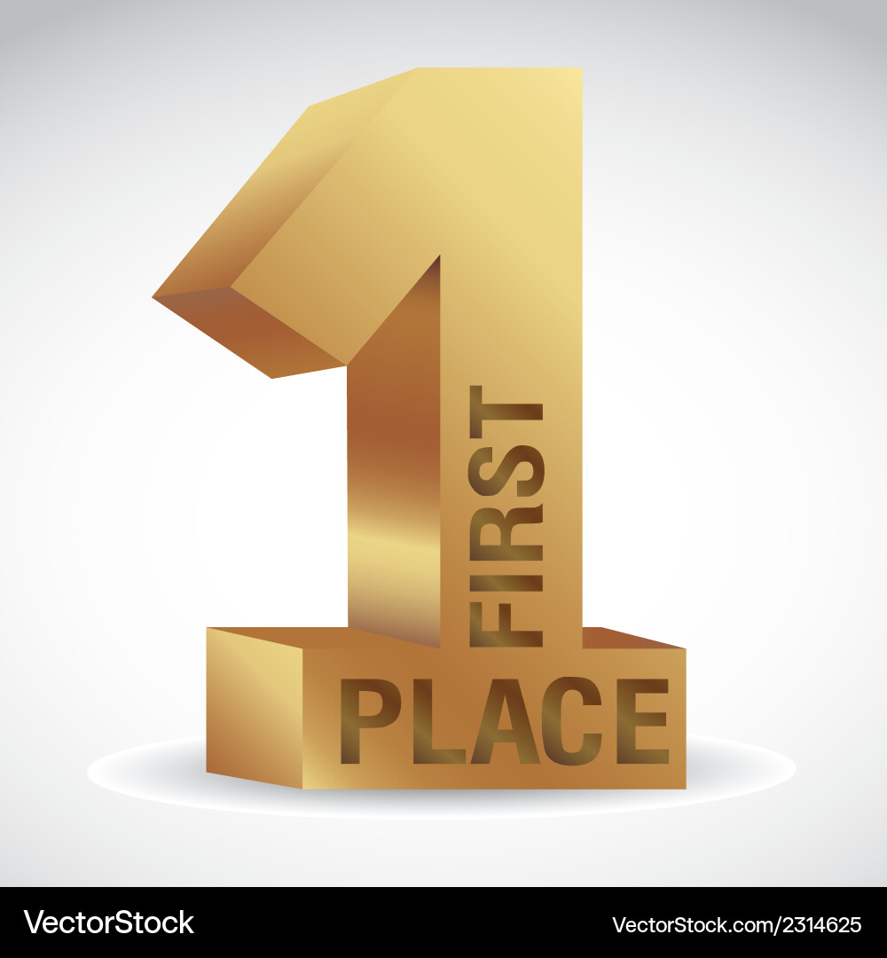 Number one top golden color Royalty Free Vector Image