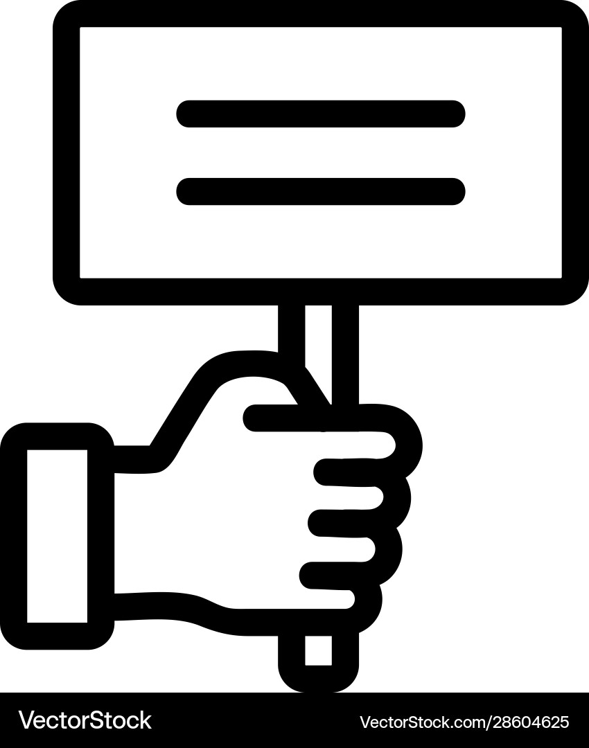 Plate and hand icon isolated contour Royalty Free Vector