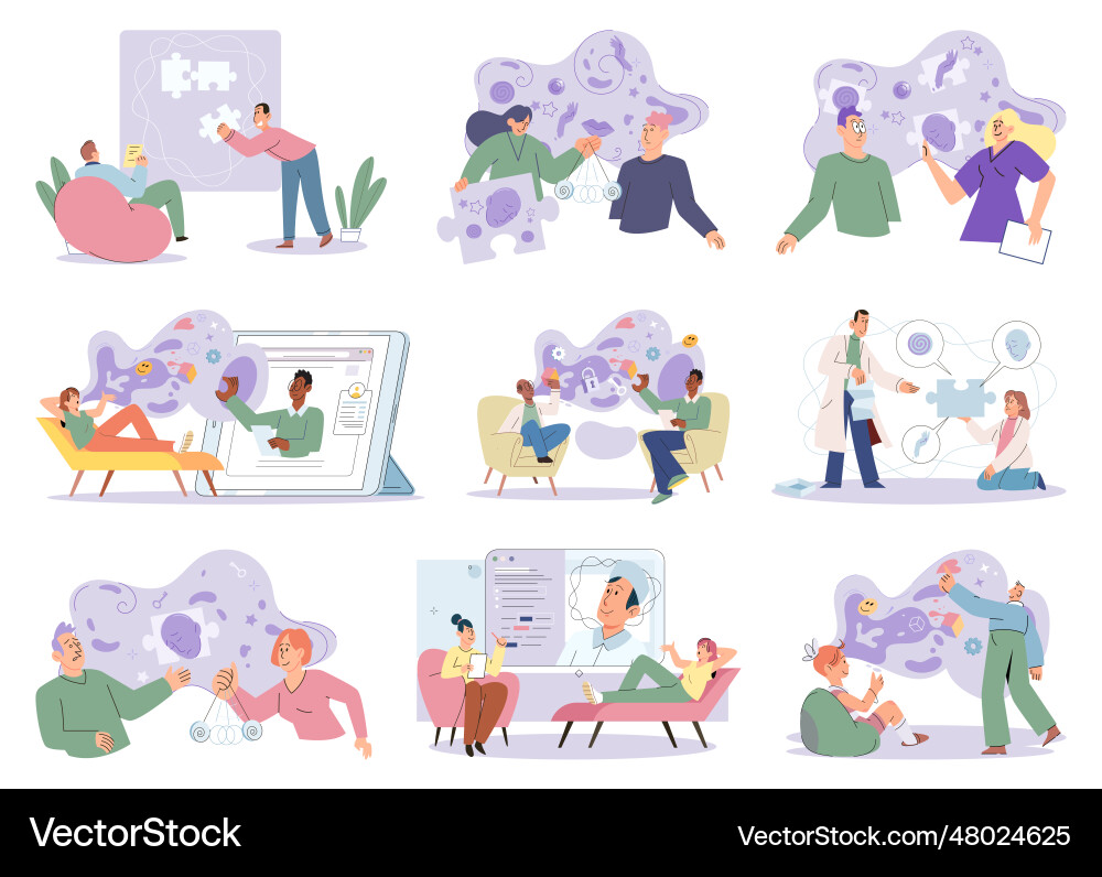 Psychotherapists psychologists work with mental Vector Image