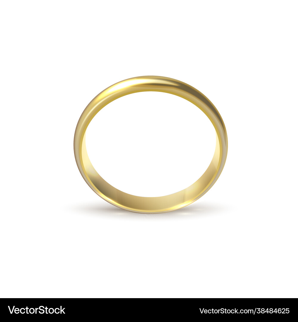 Realistic gold wedding ring isolated on white Vector Image