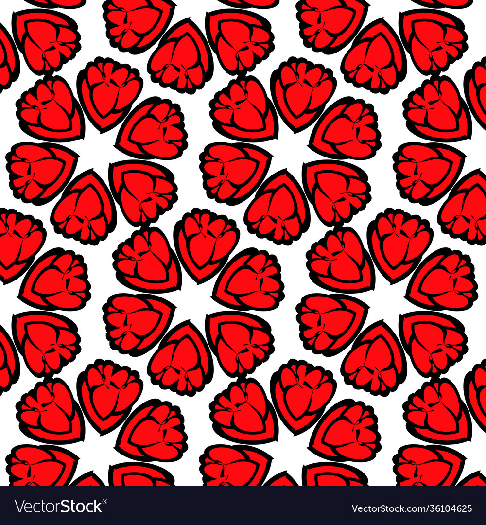 Red flower pattern Royalty Free Vector Image - VectorStock