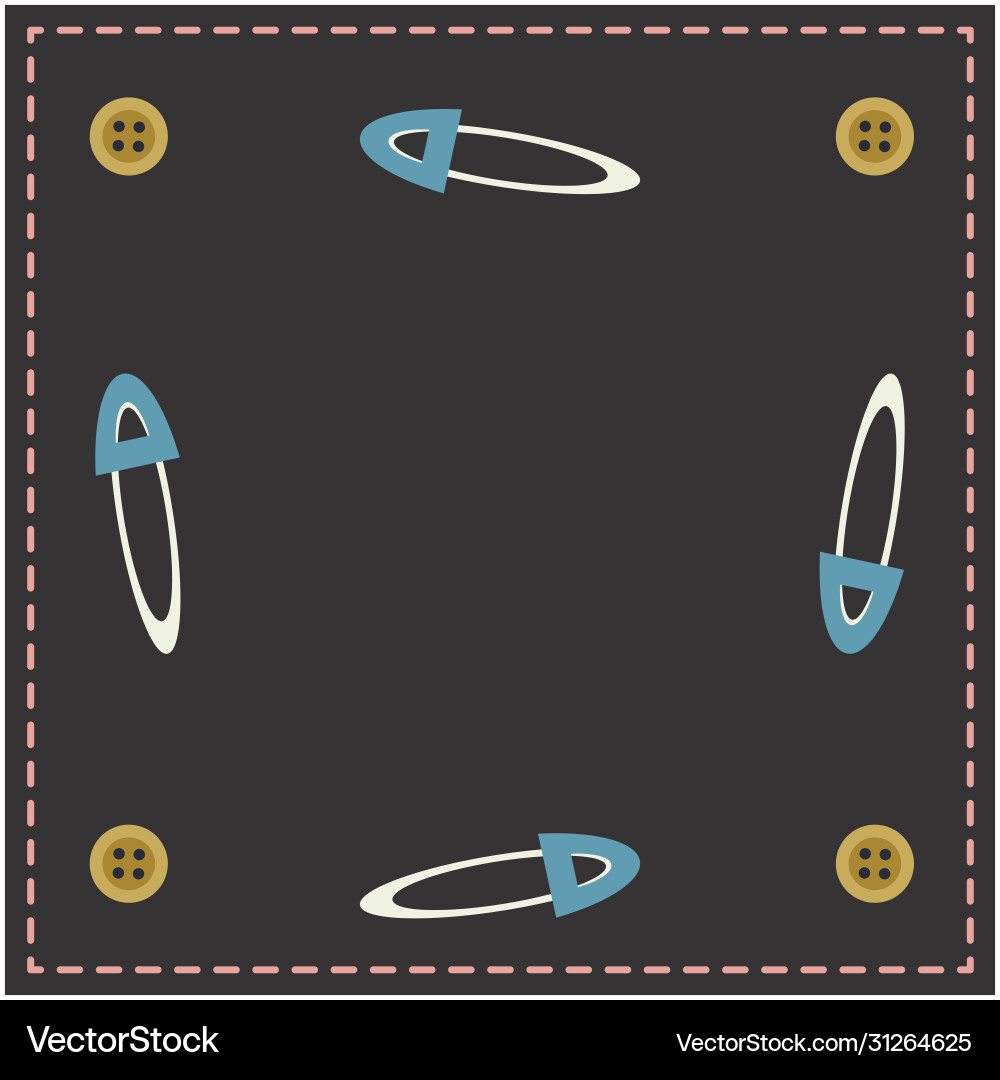 Scrapbooking paper with pins stitches Royalty Free Vector