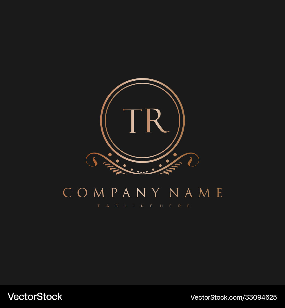 Tr letter initial with royal luxury logo template Vector Image