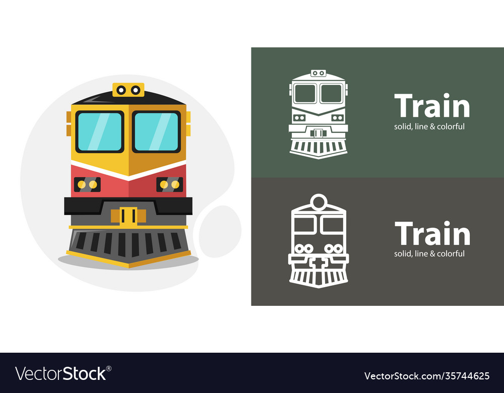 Train isolated tool flat icon with solid Vector Image