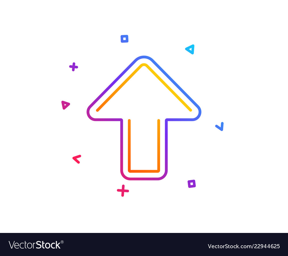 Upload arrow line icon direction arrowhead Vector Image