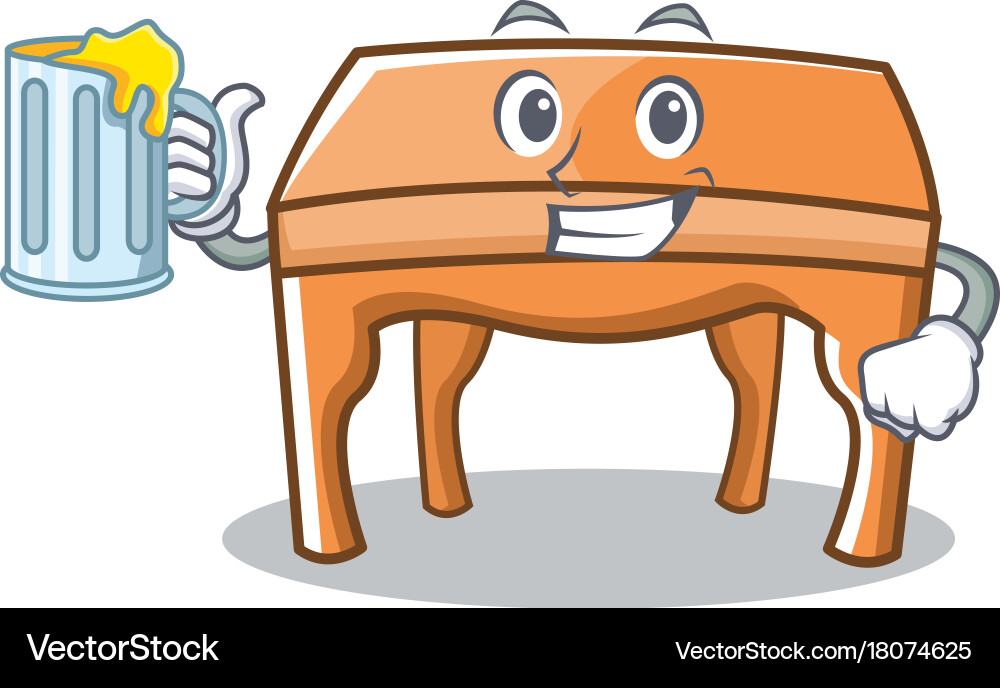 With juice table character cartoon style Vector Image