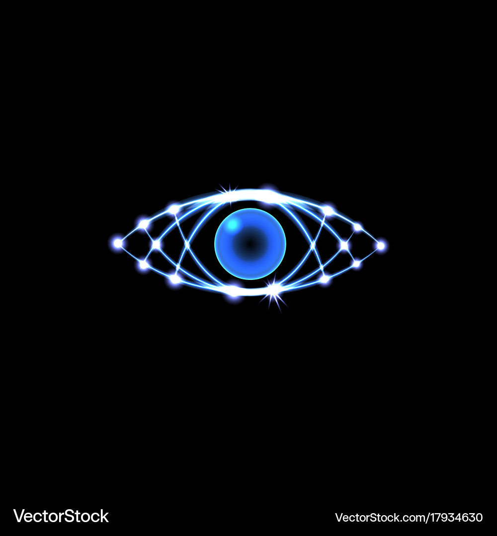 Brilliant technological eye hud on a black Vector Image
