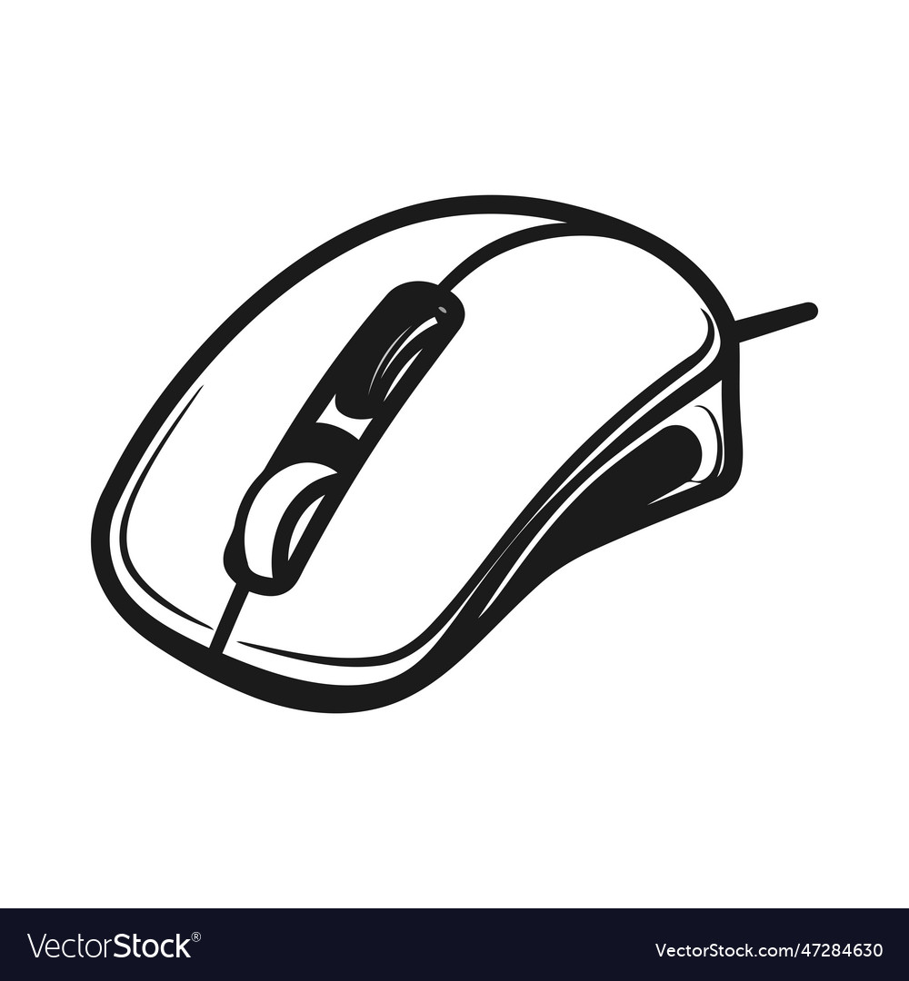 Computer mouse on white Royalty Free Vector Image