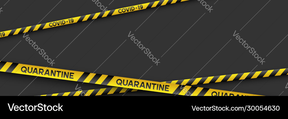 Coronavirus quarantine banner with stripes Vector Image