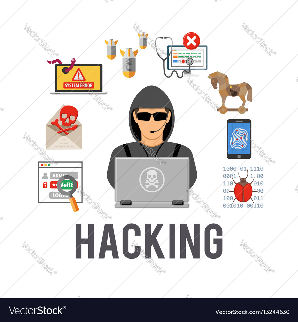 Cyber Crime And Hacking Concept Royalty Free Vector Image