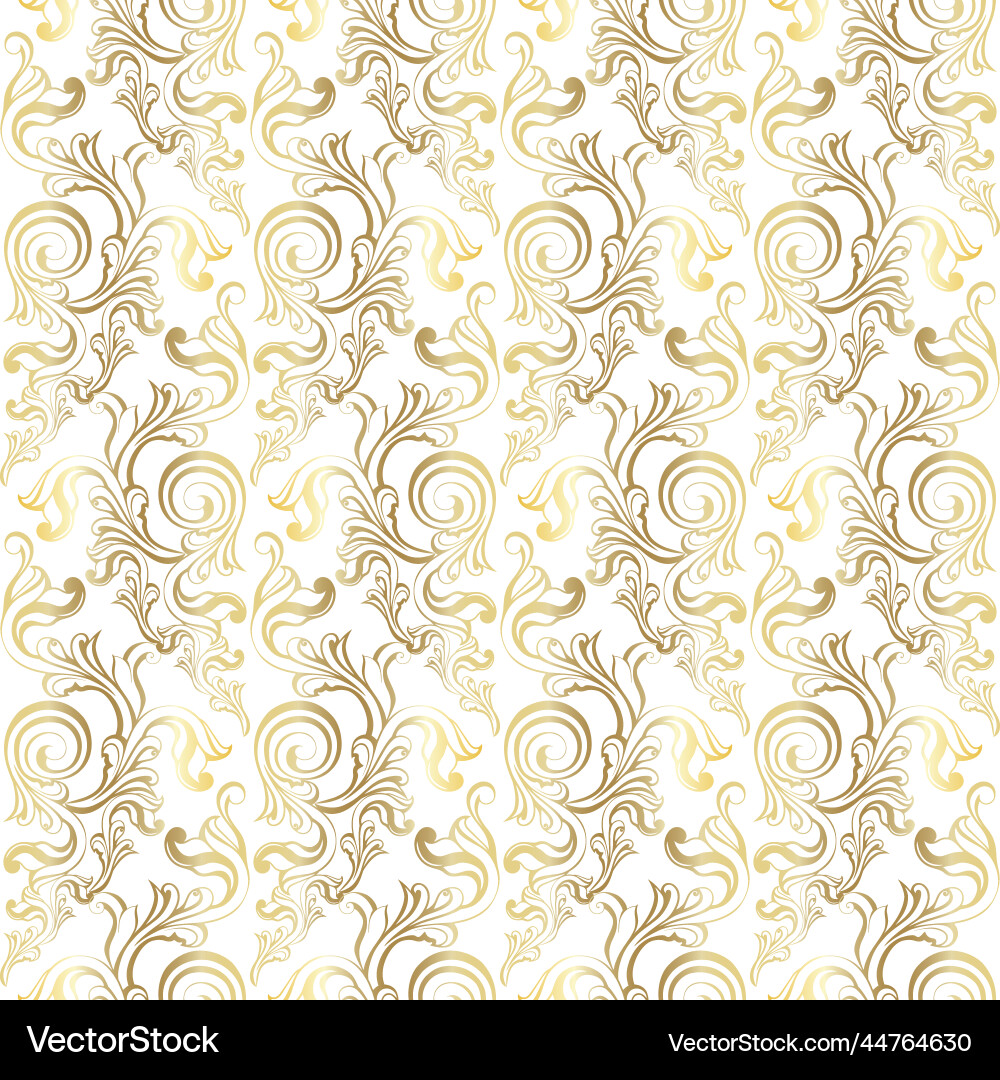 Damask vintage baroque scroll ornament victorian Vector Image