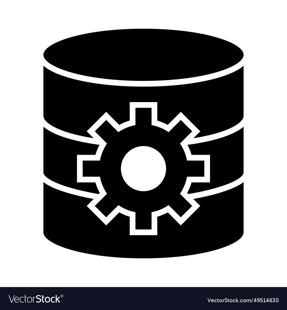 Database Management Glyph Icon For Personal Vector Image