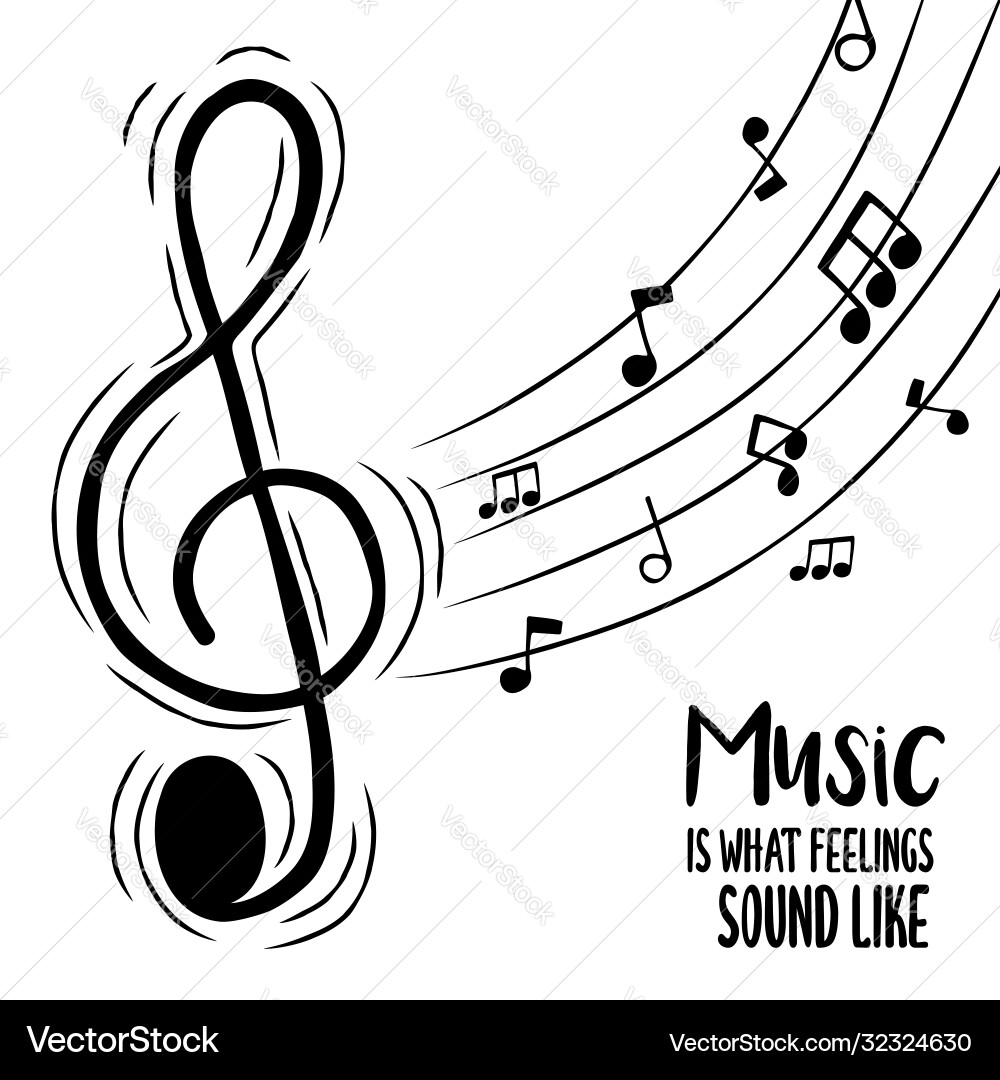 Music feelings concept musical treble note Vector Image
