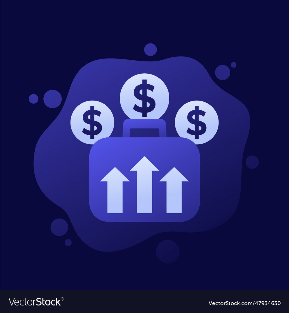 Portfolio growth profit increase icon Royalty Free Vector