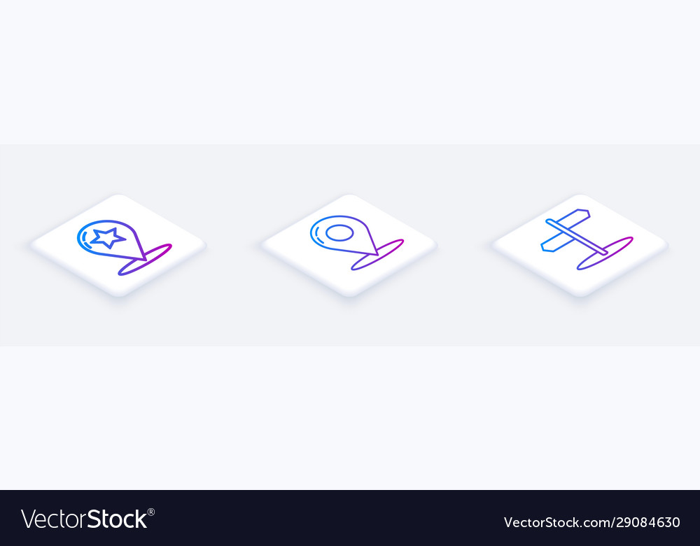 Set isometric line map pointer with star map pin Vector Image Set isometric line map pointer with star map pin Vector Image