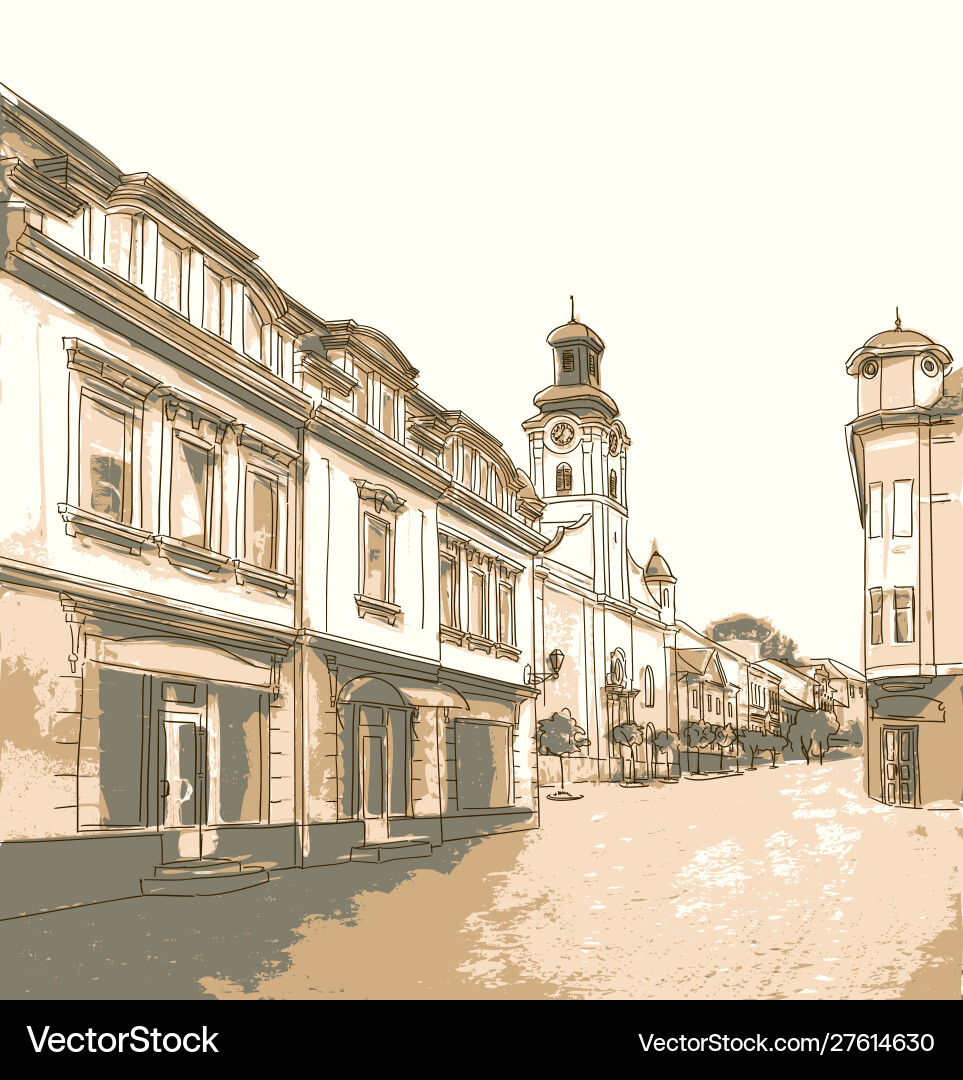 Street in old town Royalty Free Vector Image - VectorStock
