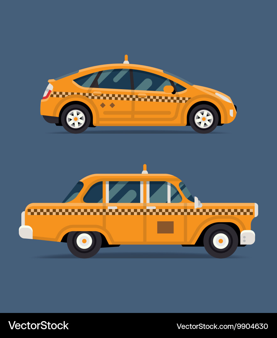 Taxi Car Icon Set Royalty Free Vector Image - VectorStock