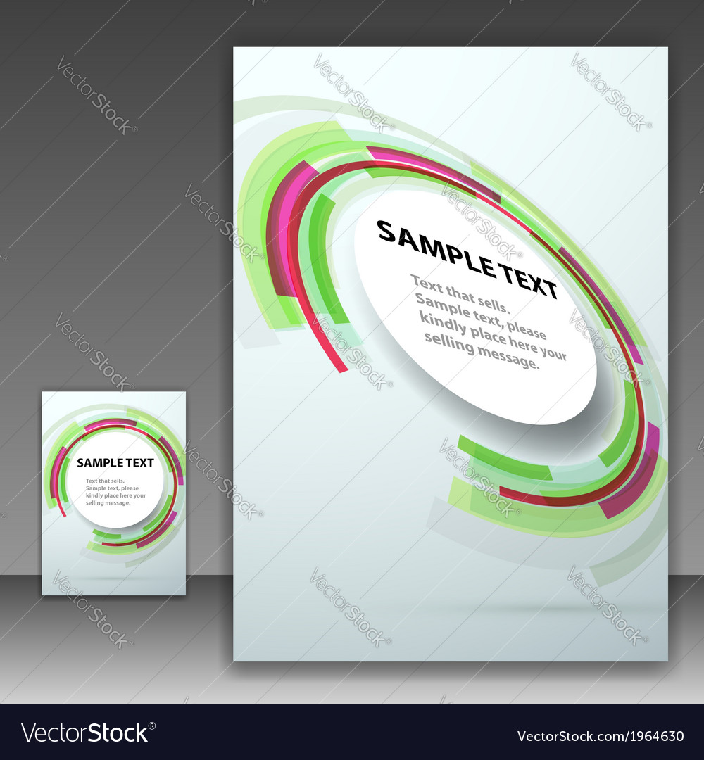 Template folder with round design element Vector Image