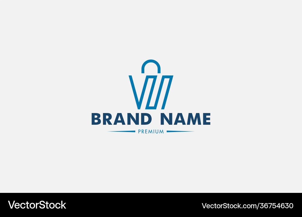 Unique letter v shop store logo design template Vector Image