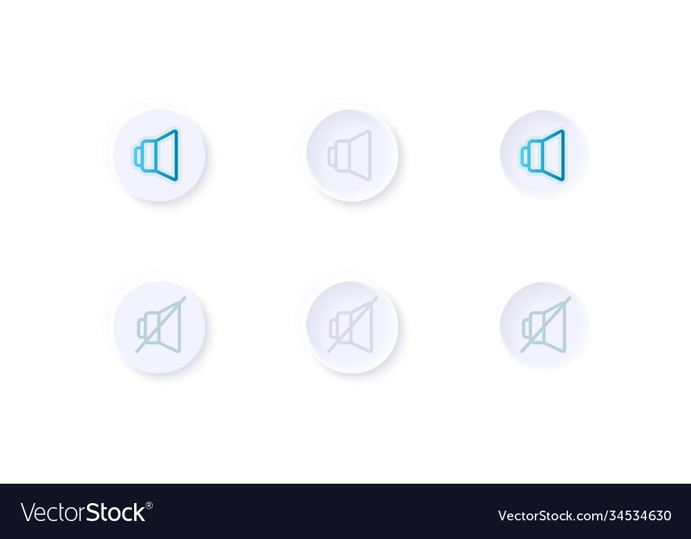 Volume adjustment ui elements kit Royalty Free Vector Image
