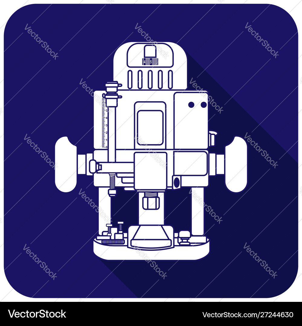 White milling cutter icon on a blue background Vector Image