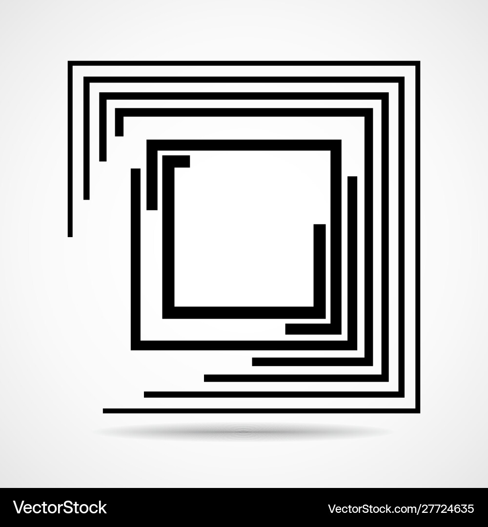 Abstract square logo with lines geometric sign Vector Image