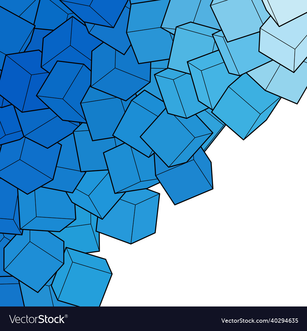 Blue cubic background decor and design elements Vector Image