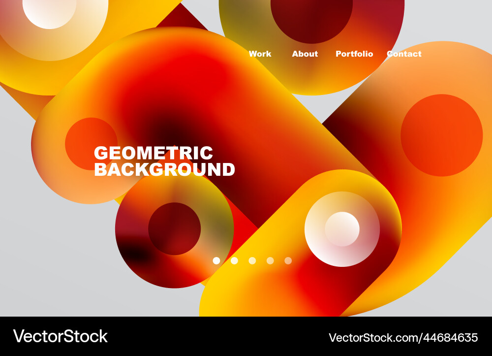Circles and round shapes landing page abstract Vector Image