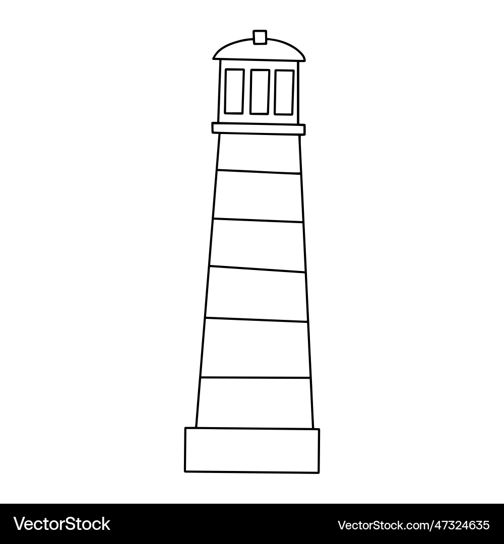 Continuous one line drawing of lighthouse tower Vector Image
