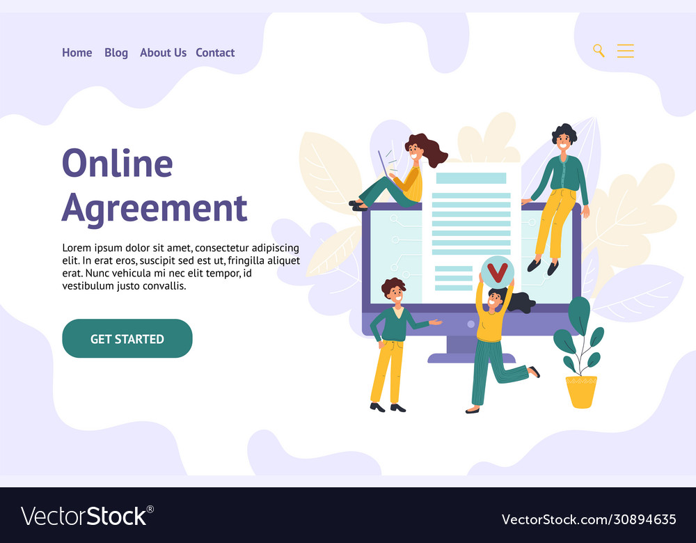 Digital contract banner for website with trendy Vector Image