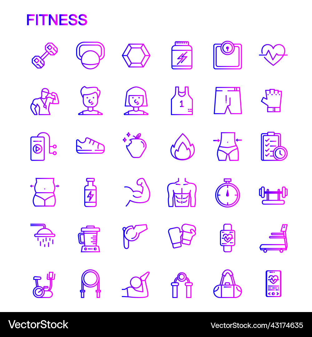 Fitness and gym icon set Royalty Free Vector Image