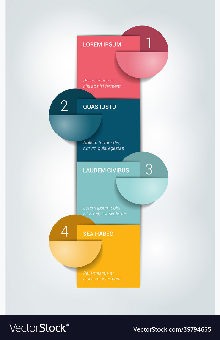 Four steps template numbered chart infographic Vector Image