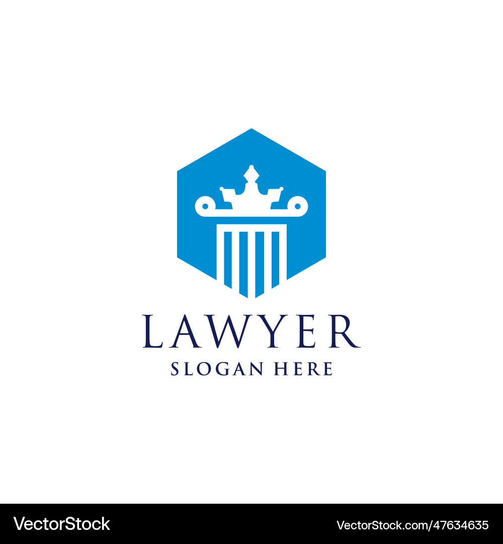 Law firm logo design with creative unique idea Vector Image