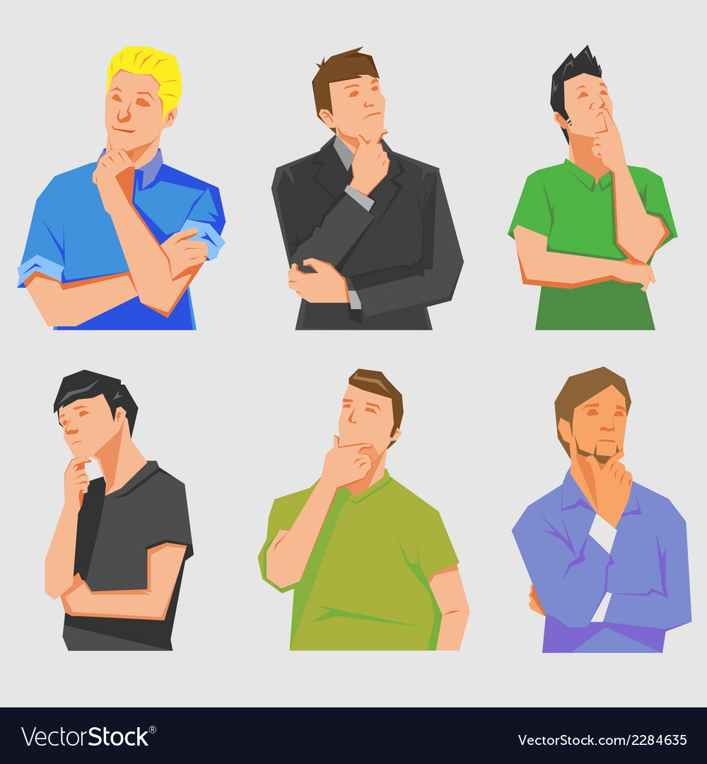 MAN THINKING Royalty Free Vector Image - VectorStock