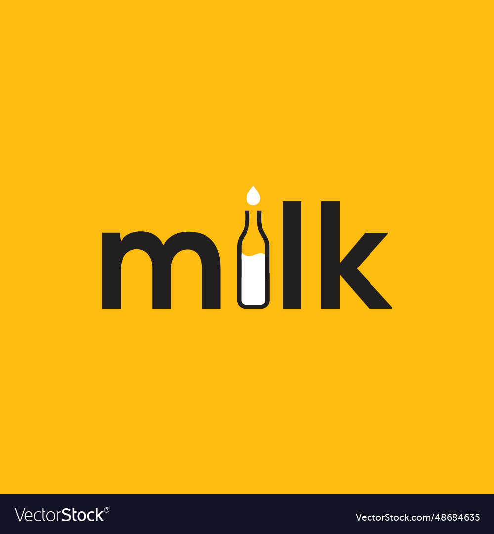 Milk logo Royalty Free Vector Image - VectorStock