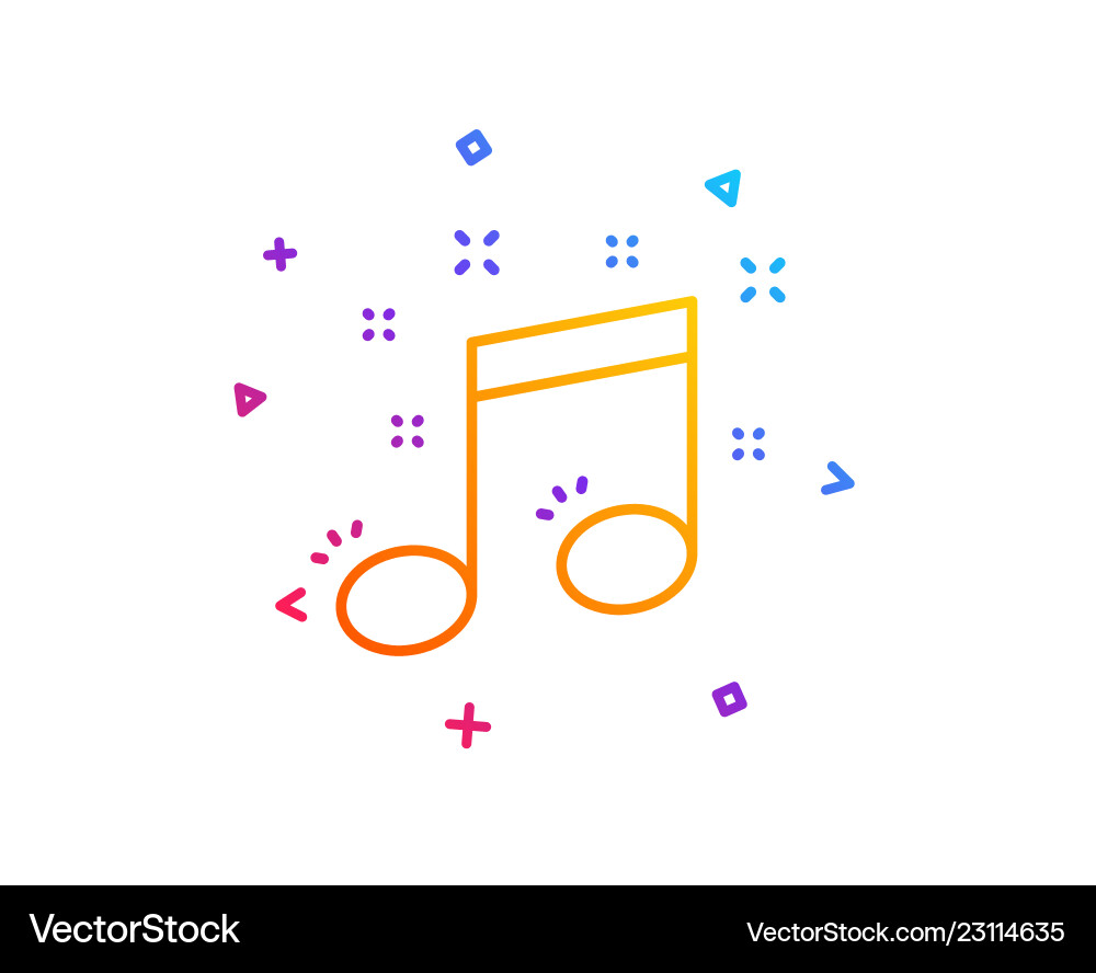 Musical note line icon music sign Royalty Free Vector Image