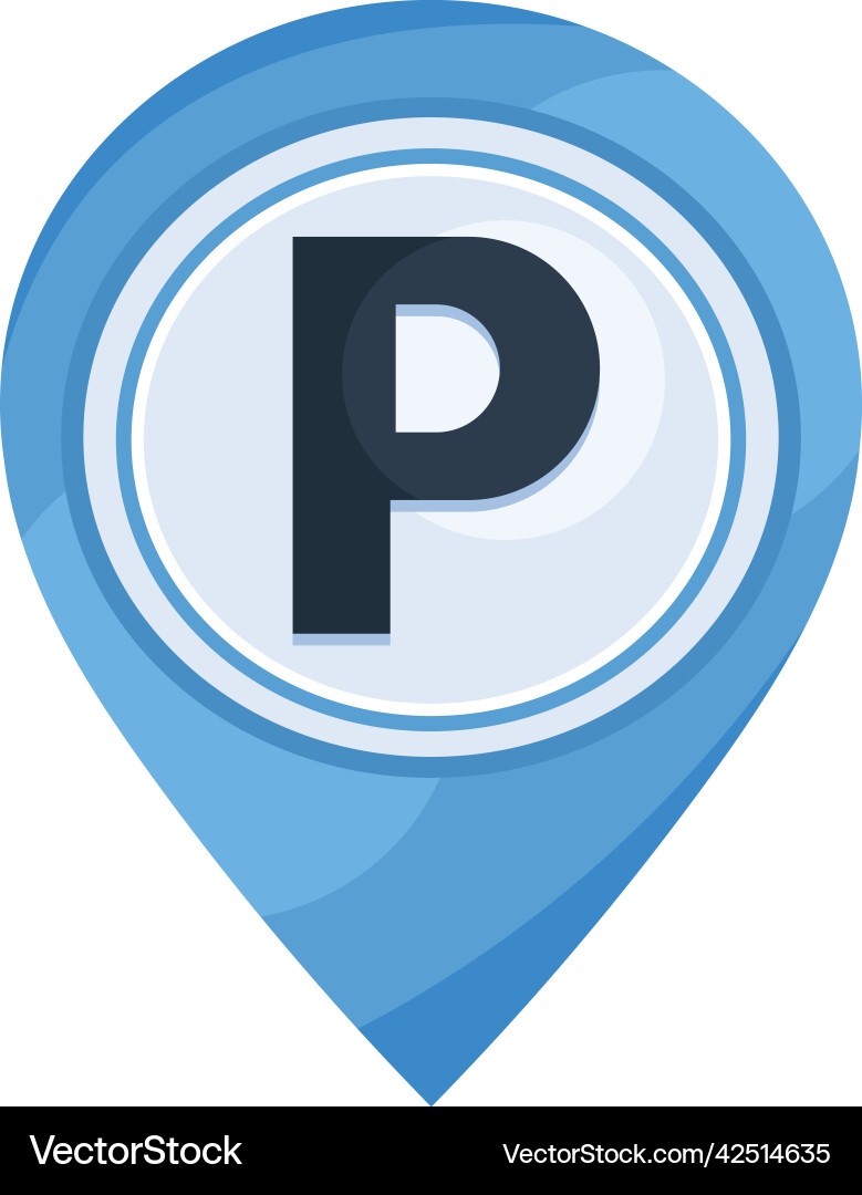 Parking signal in pin Royalty Free Vector Image